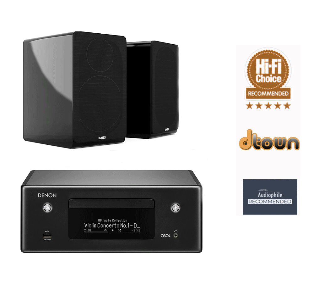 מערכת סטריאו | רמקולים מדפים AE300 | מגבר משולב Denon RCD-N10 CD ️ ...